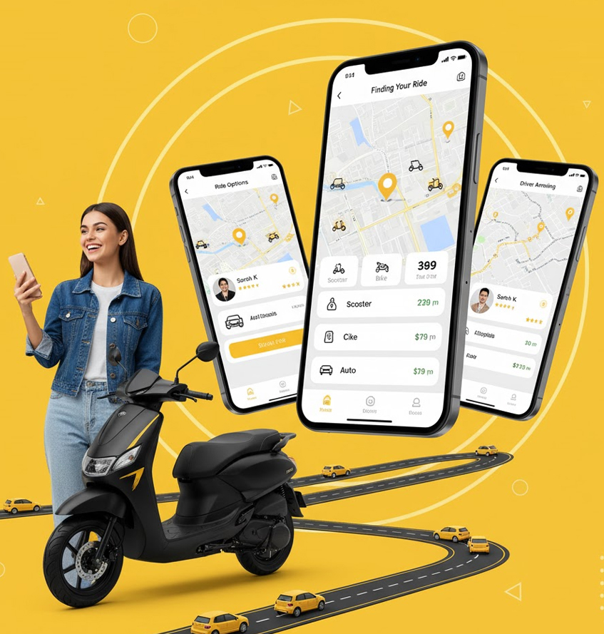 Rapido Clone App Development | Bike Car Taxi & Delivery Platform
